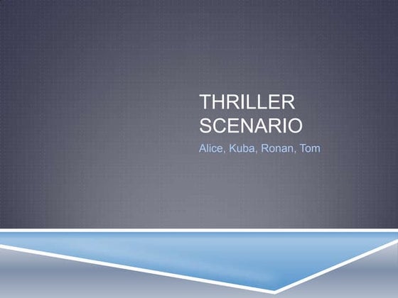 Initial ideas for thriller movie | PDF