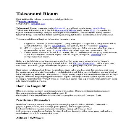 TAKSONOMI BLOOM DAN DOMAIN KATHWORL | PPTX