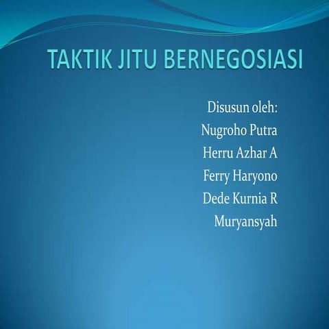 Taktik jitu bernegosiasi | PPT