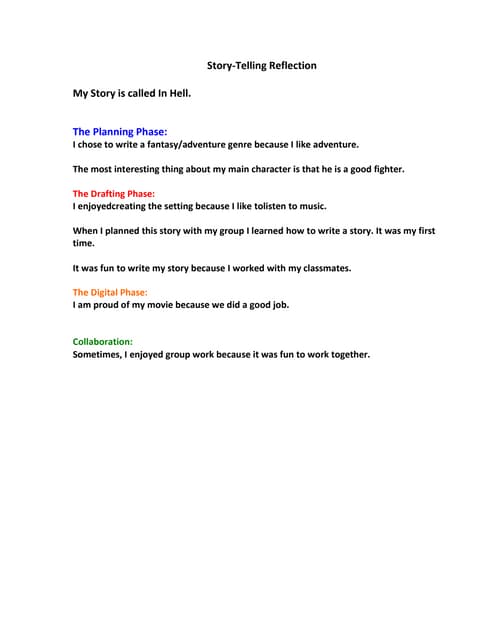 Genjiro story reflecltion | PDF