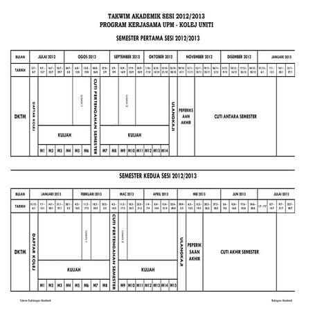 Takwim akademik sesi 2012~2013 (dktm) | PDF