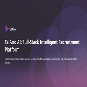 Full Stack AI Recruitment Platform for Faster & Smarter Hiring | PPTX