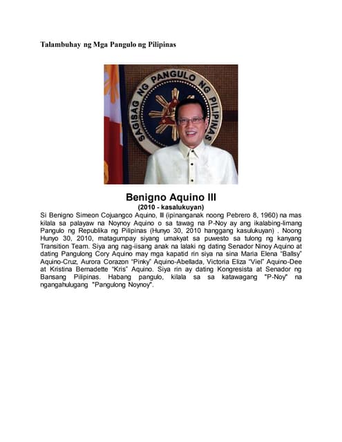 Mga Pangulo ng Pilipinas | PPTX