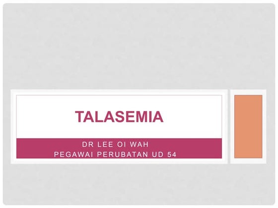 National Thalassaemia Screening Program , Malaysia | PDF