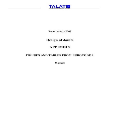 TALAT Lecture 2302: Design of Joints: Appendix - Figures and Tables ...