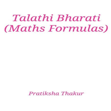 Talathi Bharati (Maths Formulas) | PDF