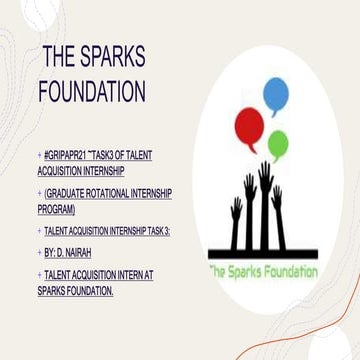 Talent acquisition intern task 3 ; gripapr21 at sparks foundation | PPT