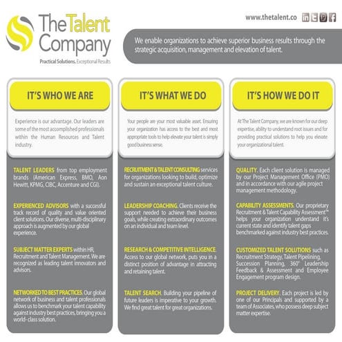 The Talent Company's Talent Optimization Model | PDF