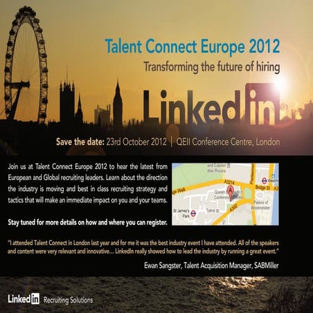 LinkedIn Talent Connect Europe 2012 - Save the date! | PPT