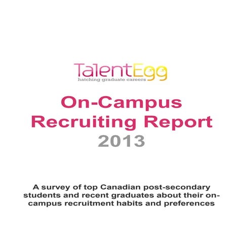 TalentEgg 2013 On-Campus Recruiting Report | PDF