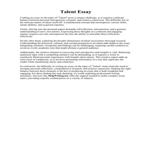 Talent Essay. What Americas Got Talent Can Teach You About Your College ...