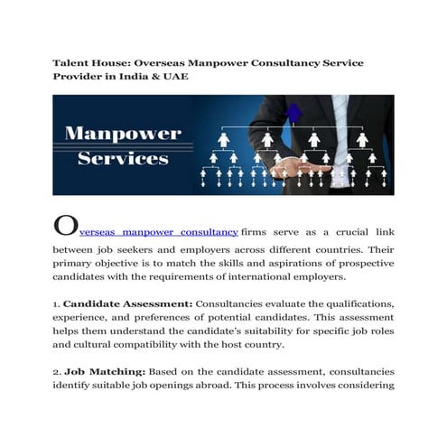 Manpower Outsourcing & Staffing Service | PDF