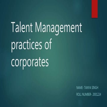 Talent management practices of corporates | PPTX | Human Resources ...