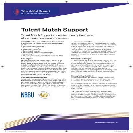 Talent Match Support Factsheet | PDF