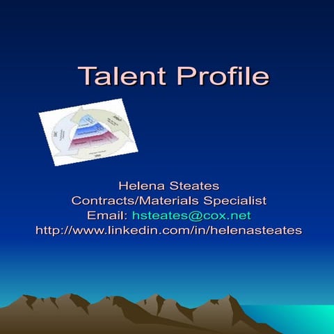 Talent Profile 1 4 10 | PPT