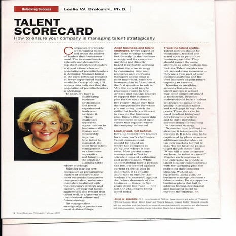 Talent Scorecard | PDF
