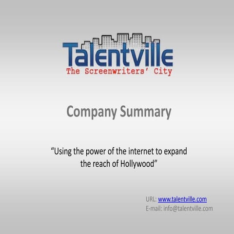 Talentville presentation 6 2012 | PPT
