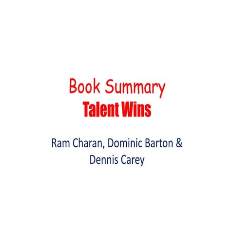 Talent wins bookreview | PPT