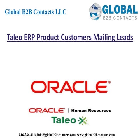 Taleo ERP product customers mailing leads | PPTX
