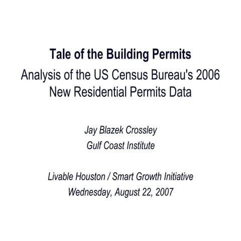 Tale Of The Building Permits | PPT