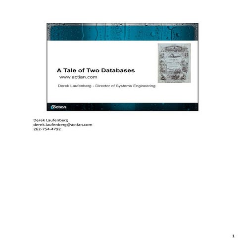 Nosql Object Db And Newsql Columnar Db A Tale Of Two Databases Pdf