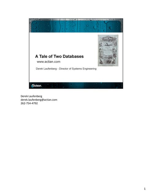 Nosql Object Db And Newsql Columnar Db A Tale Of Two Databases Pdf