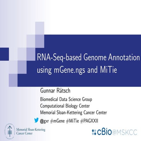RNA-seq based Genome Annotation with mGene.ngs and MiTie | PDF