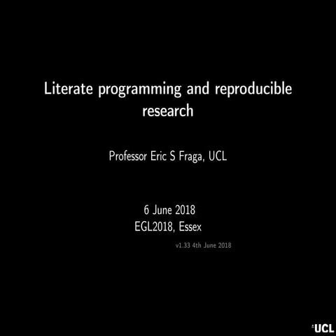Literate programming and reproducible research | PDF