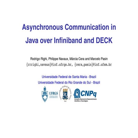 Asynchronous Communication in Java over Infiniband | PPT