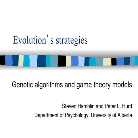 Evolutionary Game Theory J Mckenzie Alexander | PDF