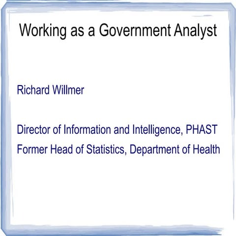 Working as a Government Analyst | PPT
