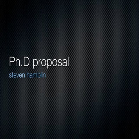 Phd Proposal | PDF