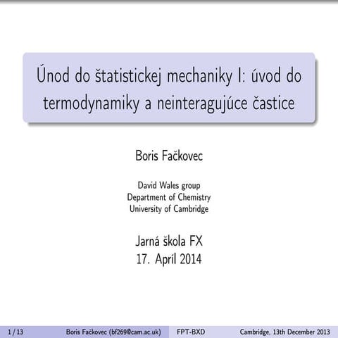 Introduction to statistical mechanics | PDF