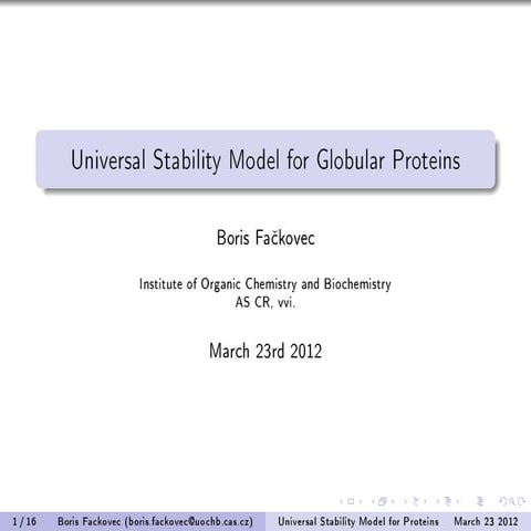 Protein stability(molecular biology) | PPTX