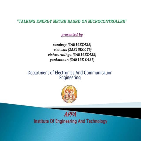 Talking energy meter based on microcontroller ppt | PPT
