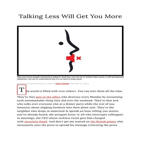 Talking Less Will Get You More | PDF