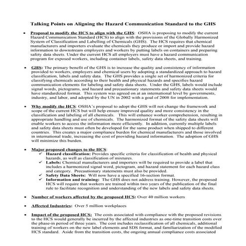 Talking Points Ghs 092509 (2) | PDF