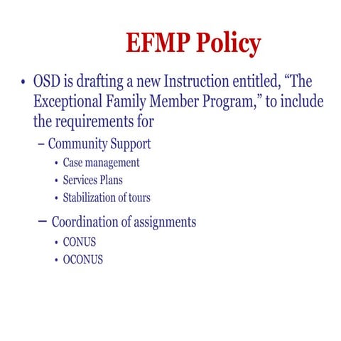 Talking points for efmp march 2011 (2) | PPT | Education