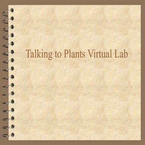 Talking to Plants Virtual lab | PPT