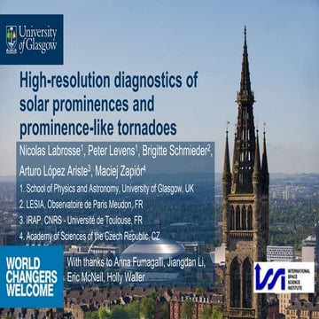 High-resolution observations of solar tornadoes and solar prominences | PPT