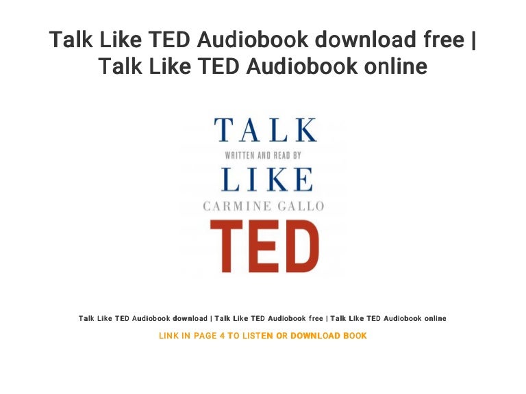 Talk Like Ted Audiobook Download Free Talk Like Ted Audiobook Online