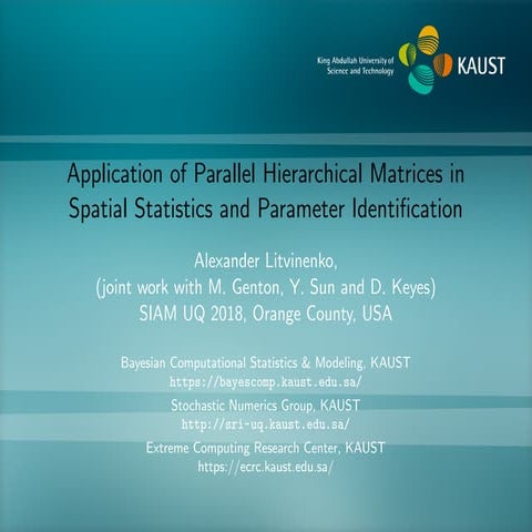 Application of Parallel Hierarchical Matrices in Spatial Statistics and Parameter Identification ...