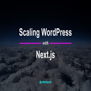Scaling WordPress with Next.js