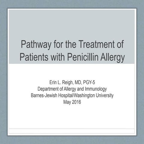 WUSTL Penicillin Allergy QI Pathway | PPTX