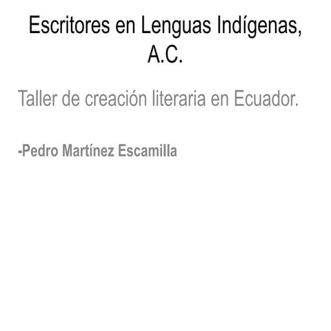 Taller creacion literaria san luis | PPTX