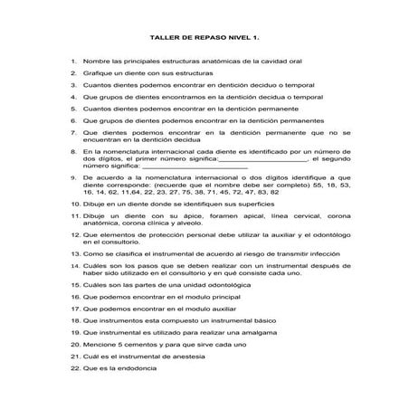 Taller de repaso del nivel 1 | DOC