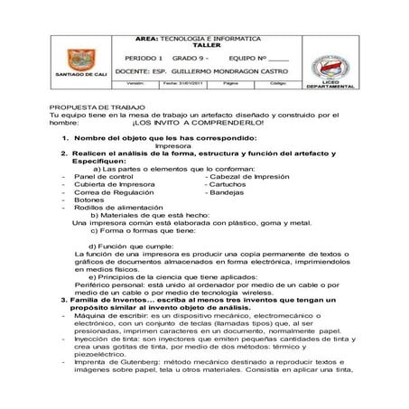 Proyecto de aula | DOCX