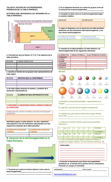 Actividades con tabla periòdica | PDF