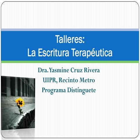 TALLER I: ESCRITURA TERAPÉUTICA | PDF