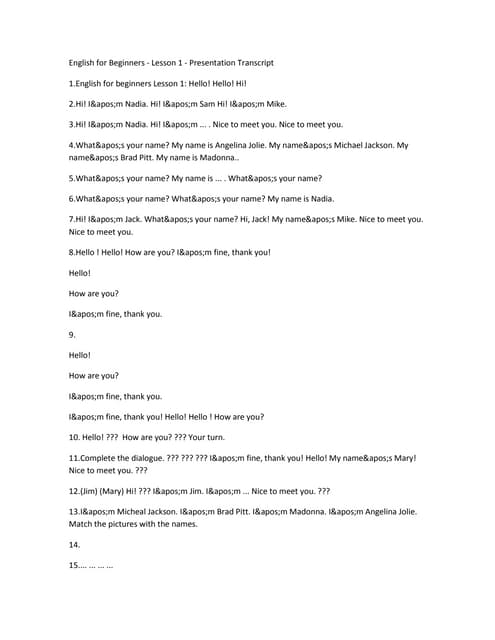 English for Beginners - Lesson 1 | ODP | College Football | College Sports